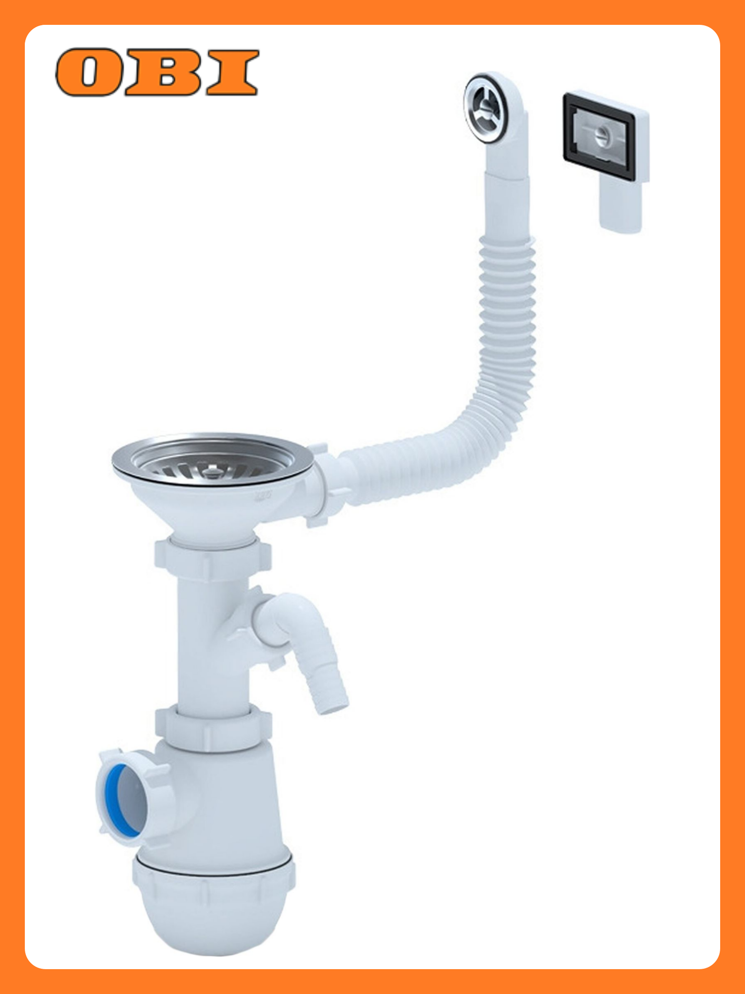 Сифон для мойки АНИ Пласт Эконом 3 1/2" 40 мм со сливом-переливом