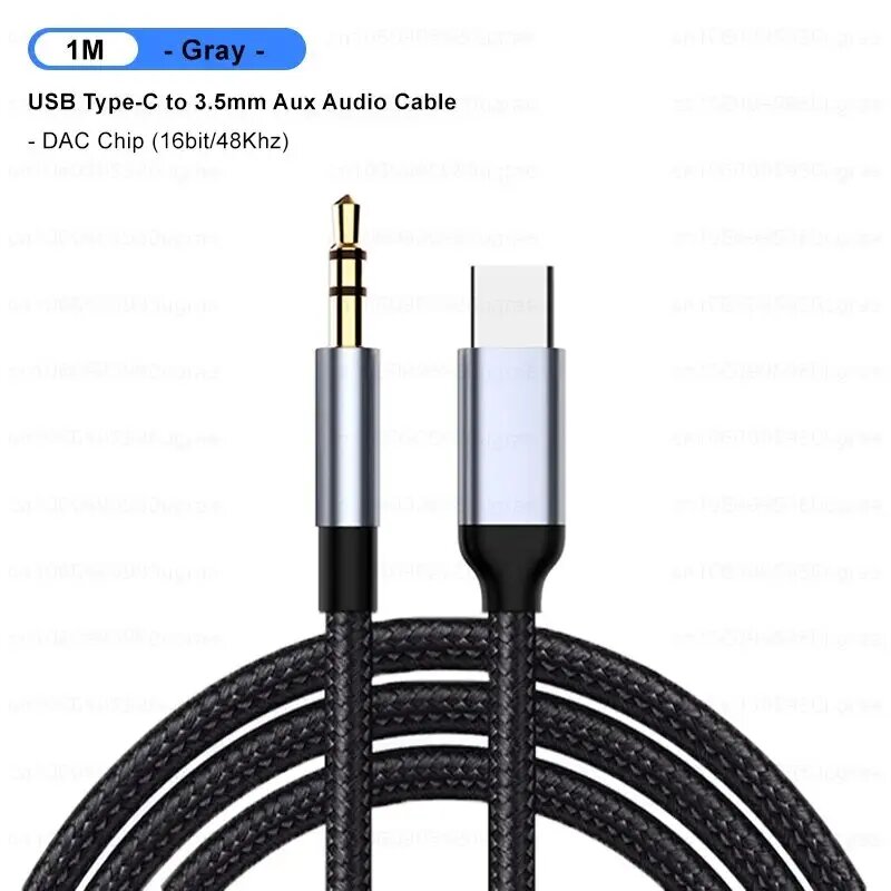 Высококачественный аудиокабель USB типа C до 3,5 мм Aux для iPhone 16 15 Pro Max Samsung S24, автомобильные наушники, динамик, разъем 3,5, Aux шнур 1M