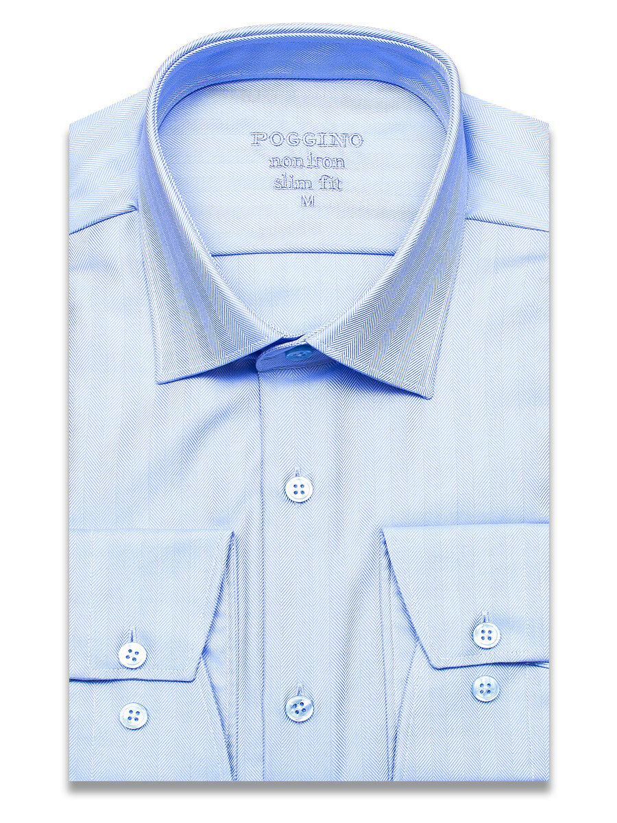 Рубашка Non Iron приталенная с длинным рукавом