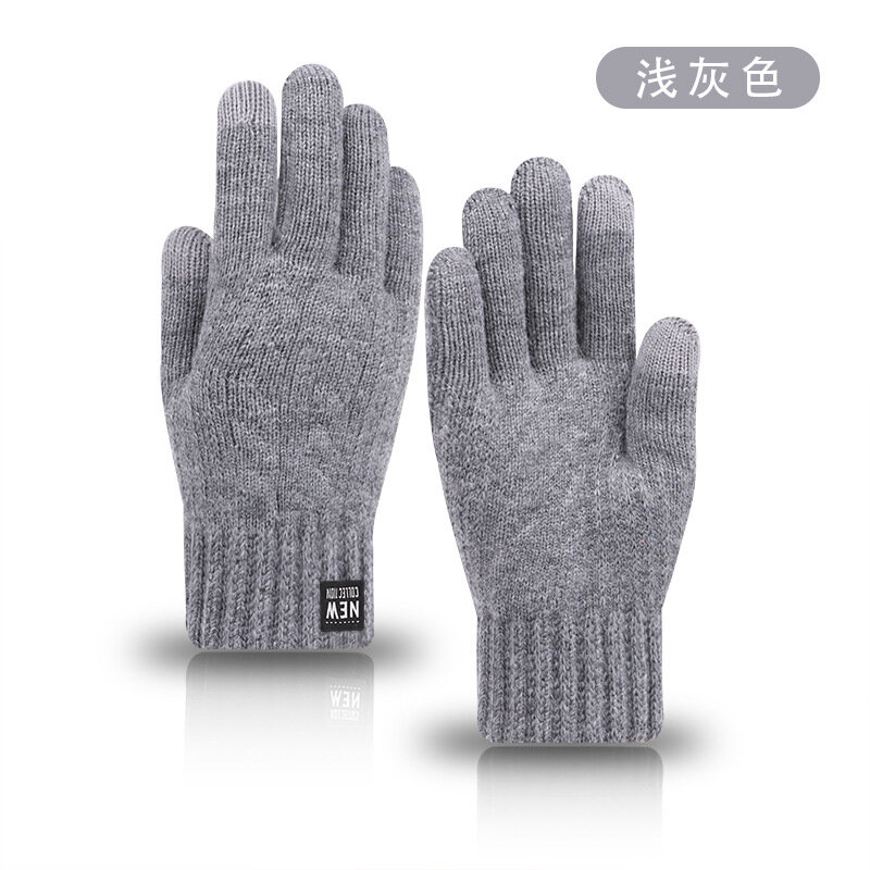 2026 Новейшие теплые перчатки, новые с флисовой подкладкой, утолщенные арктические флисовые зимние перчатки с сенсорным экраном, вязаные перчатки для мужчин, наружные, двухслойные, ветрозащитные