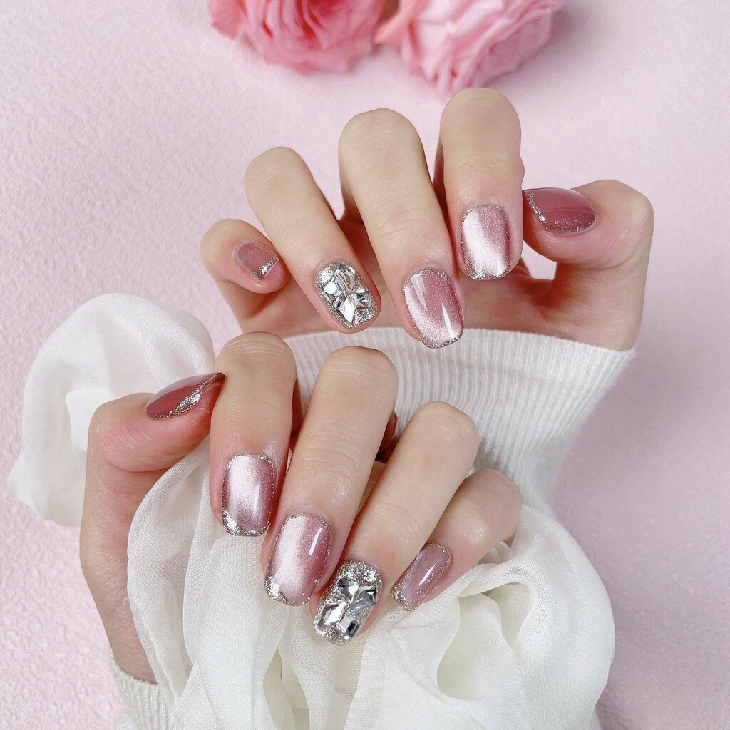 Наклейки для ногтей removable cat eye led, small red book stars, короткие, балетный стиль, красный