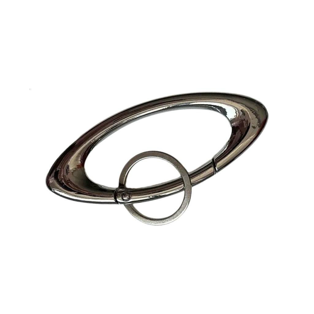 Овальный карабин в стиле гранж, брелок для ключей, овал стального цвета