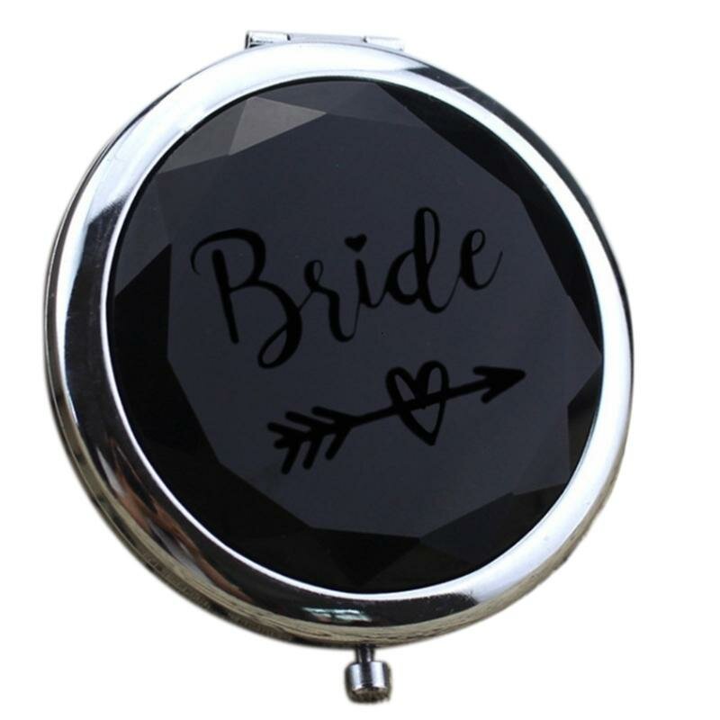 Круглое косметическое зеркало для невесты, черная невеста
