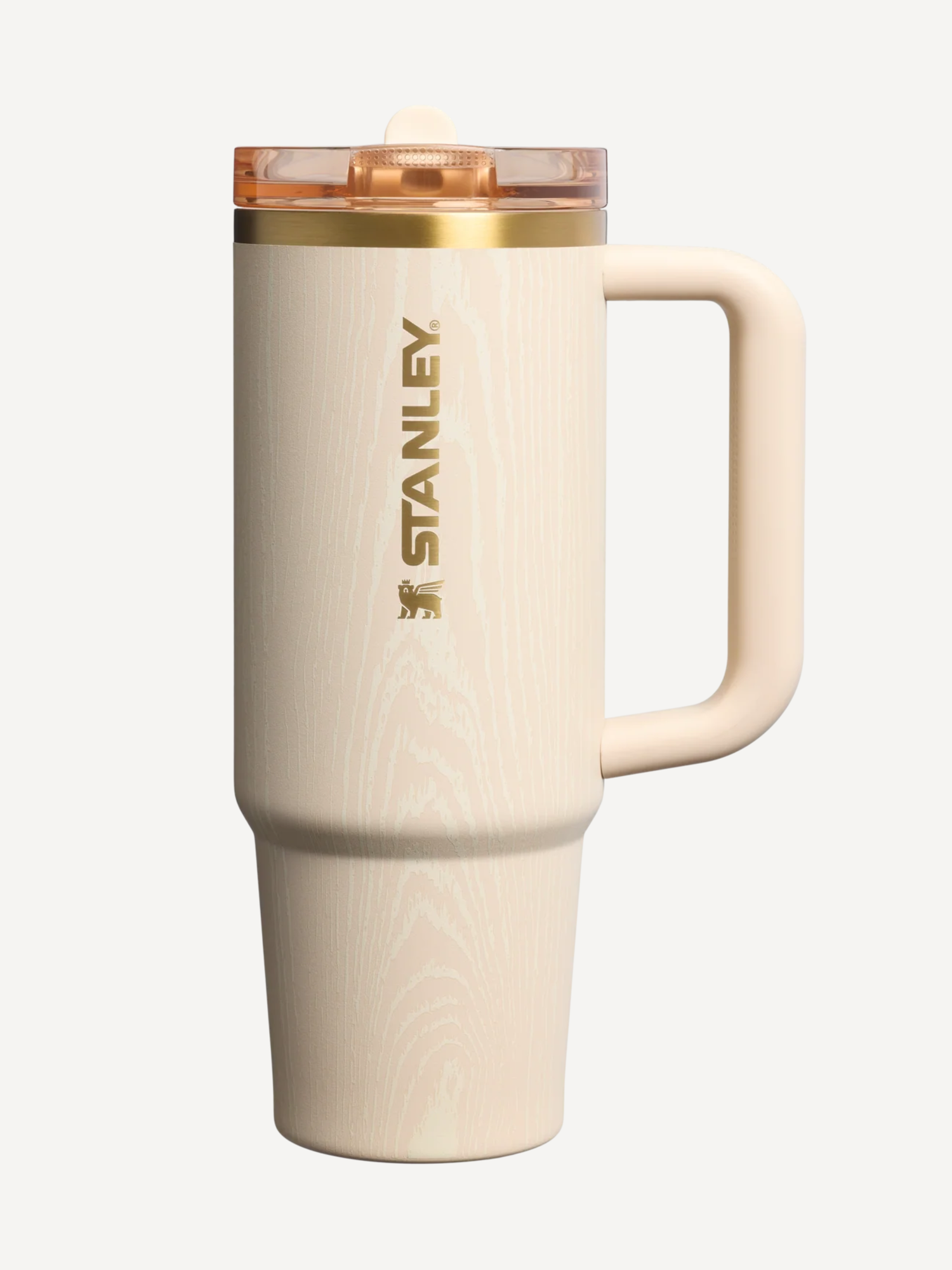 Термокружка Stanley Quencher H2.0 0.89 л (30 oz), с трубочкой, цвет Бежевый (Birch Woodgrain), оригинал США