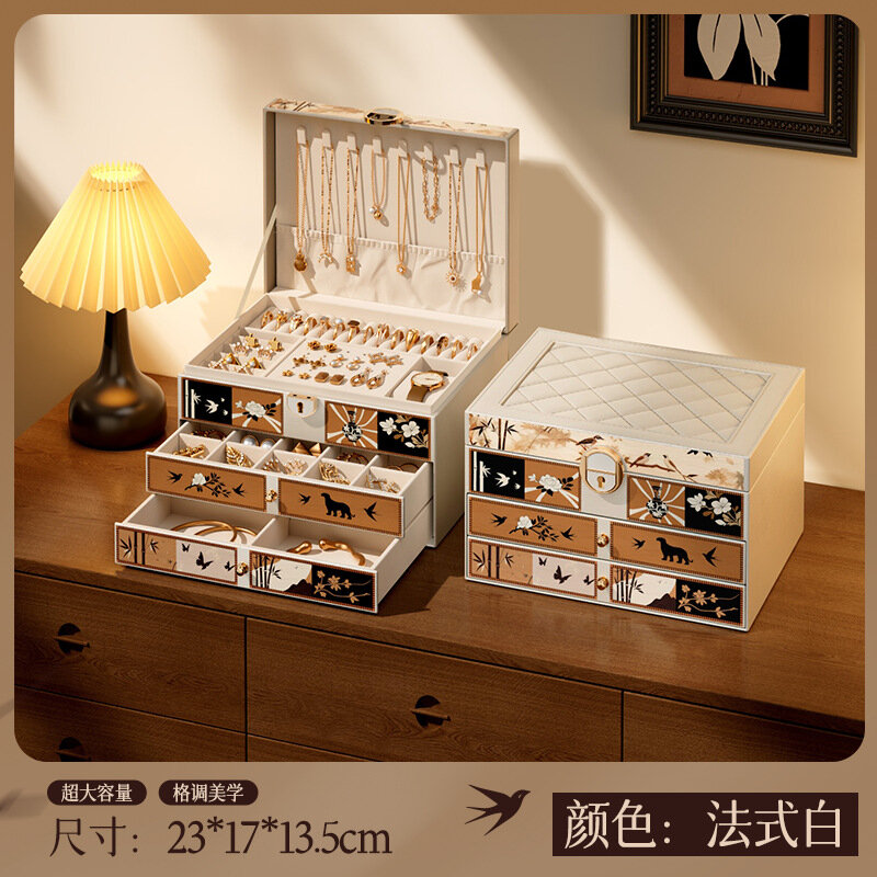 Новая коробка для хранения ювелирных изделий, высококачественная изысканная коробка для хранения серег, колец, ожерелий, золотая портативная коробка для ювелирных изделий