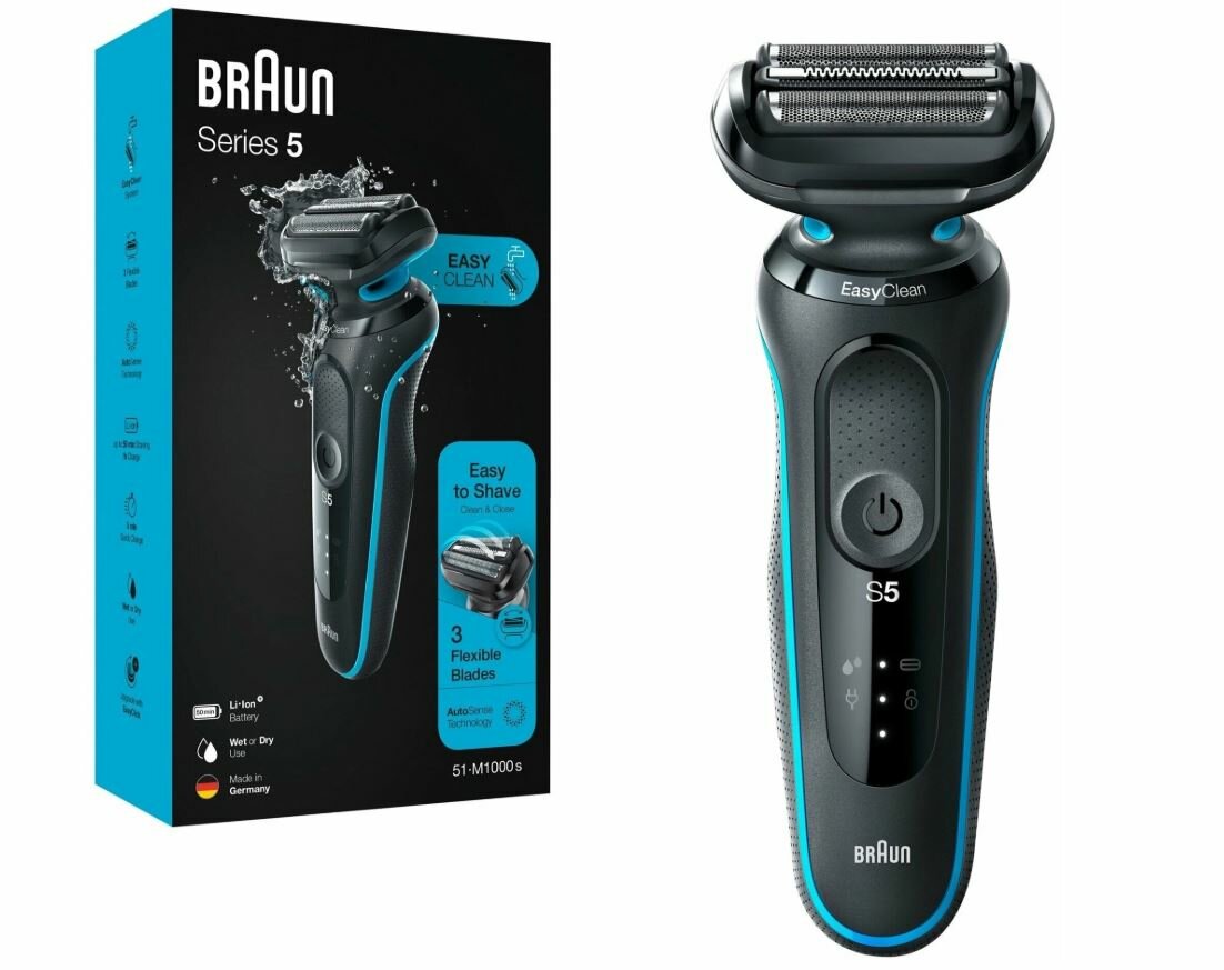Электробритва Braun Series 5 51-M1000S , сеточная, влажная/сухая, Li-Ion аккумулятор