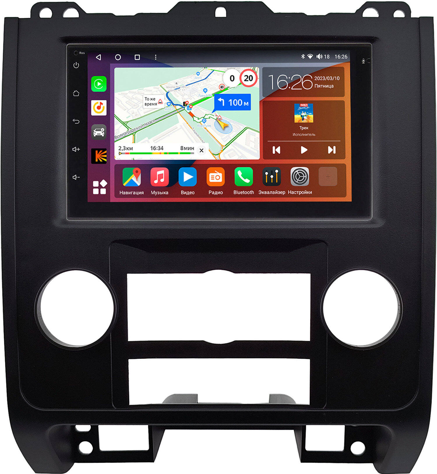 Штатная магнитола Ford Escape 2 2007-2012 (черный) Canbox Logic-i3 5720-RP-FRESB-89 Android 13 (4G-SIM, 4/64, DSP, QLed, 360)