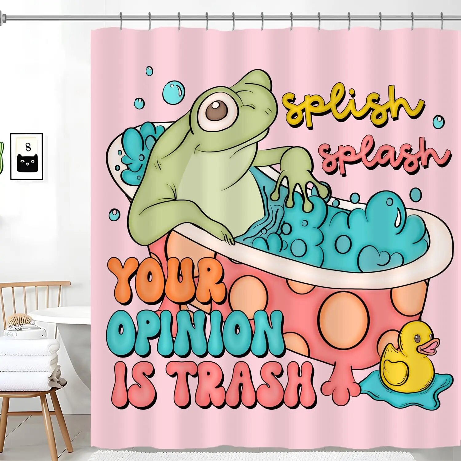 Забавные занавески для душа с лягушкой 160x180cm