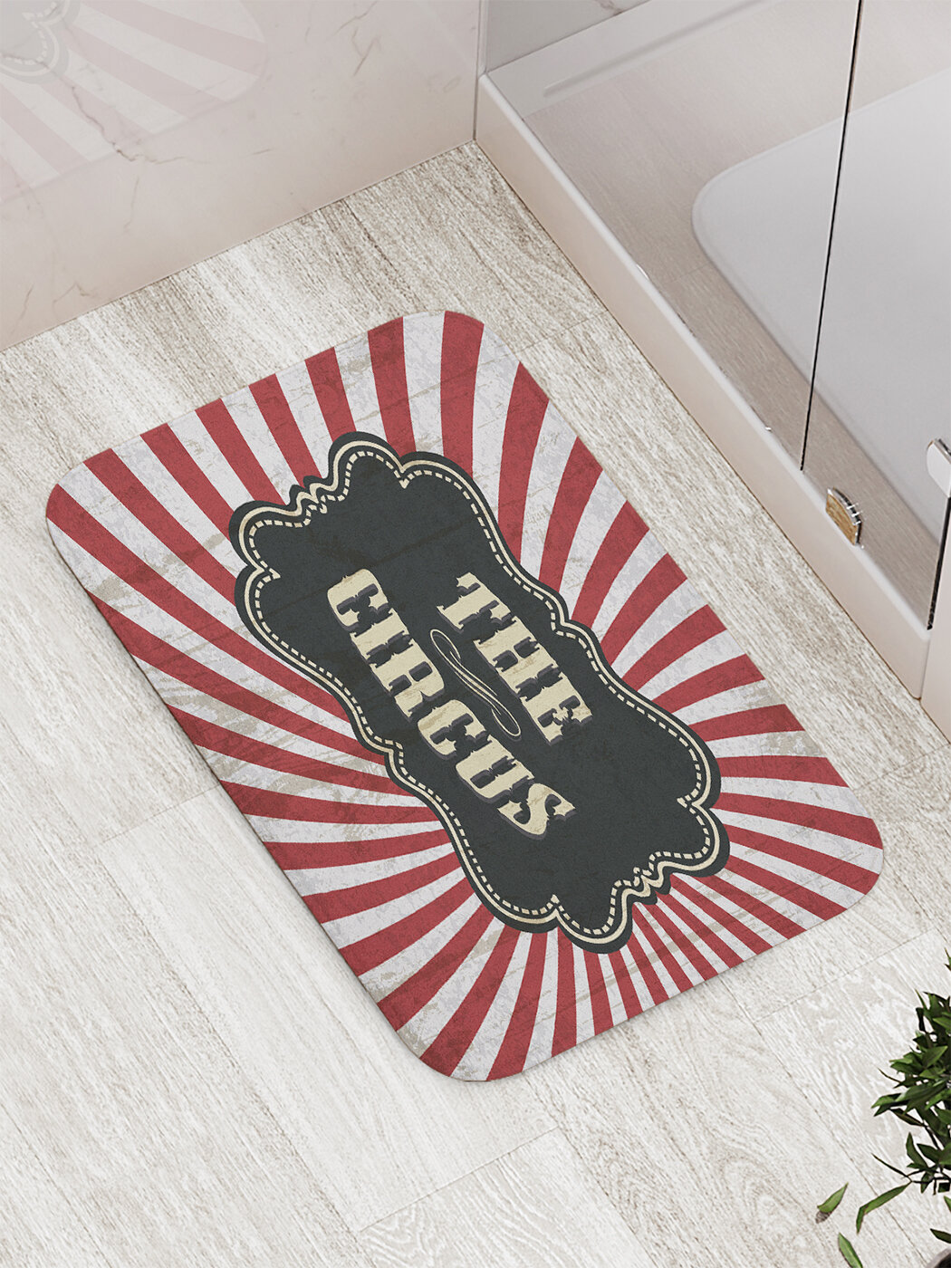 Коврик для ванной комнаты, туалета "Цирковое время" противоскользящий, 52х77 см, JoyArty