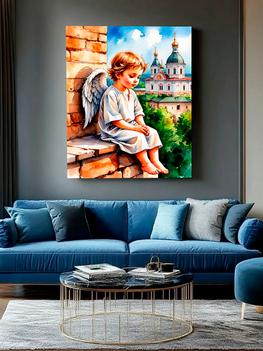 Картина на стену для интерьера "Ангел" 40х50 см, холст на подрамнике, InterToys