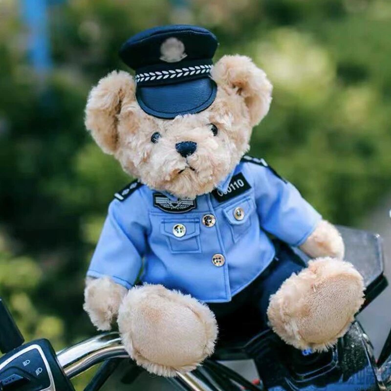 Плюшевый медведь-полицейский, реалистичная кукла-медведь в форме сотрудника дорожной полиции, плюшевый