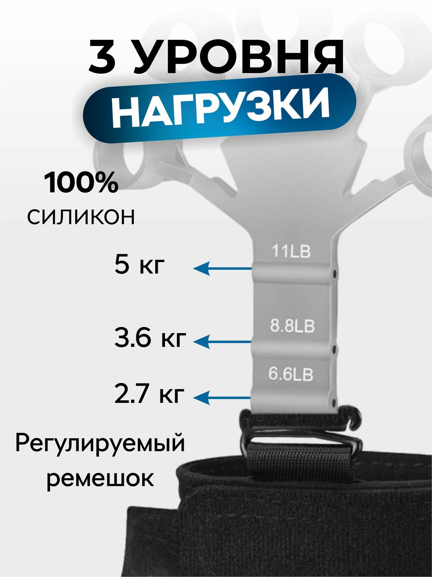 Тренажер для пальцев / для разгибания пальцев, эспандер кистевой