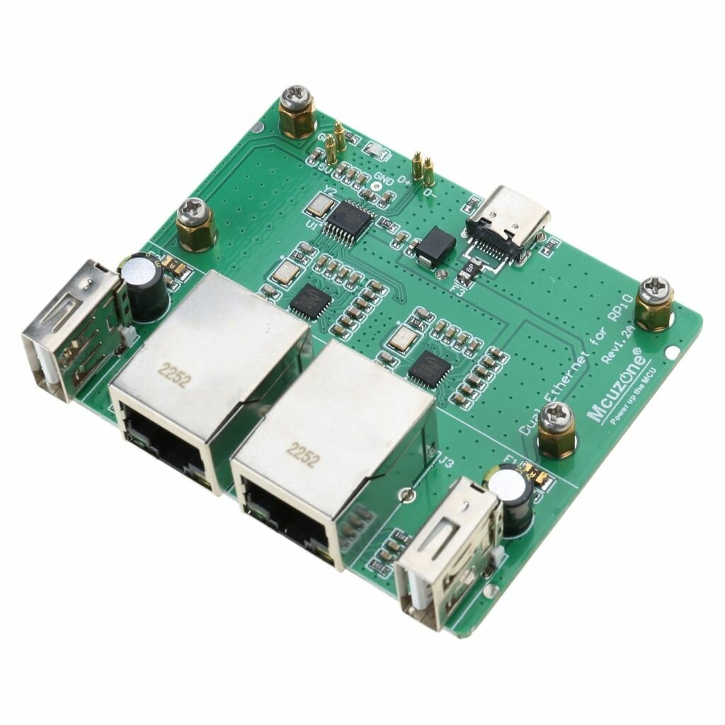 Двойная ethernet hat Manebing для Raspberrypi Zero 2W с чехлом.