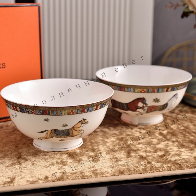 Hermes Миска белый, бронза — фото 1