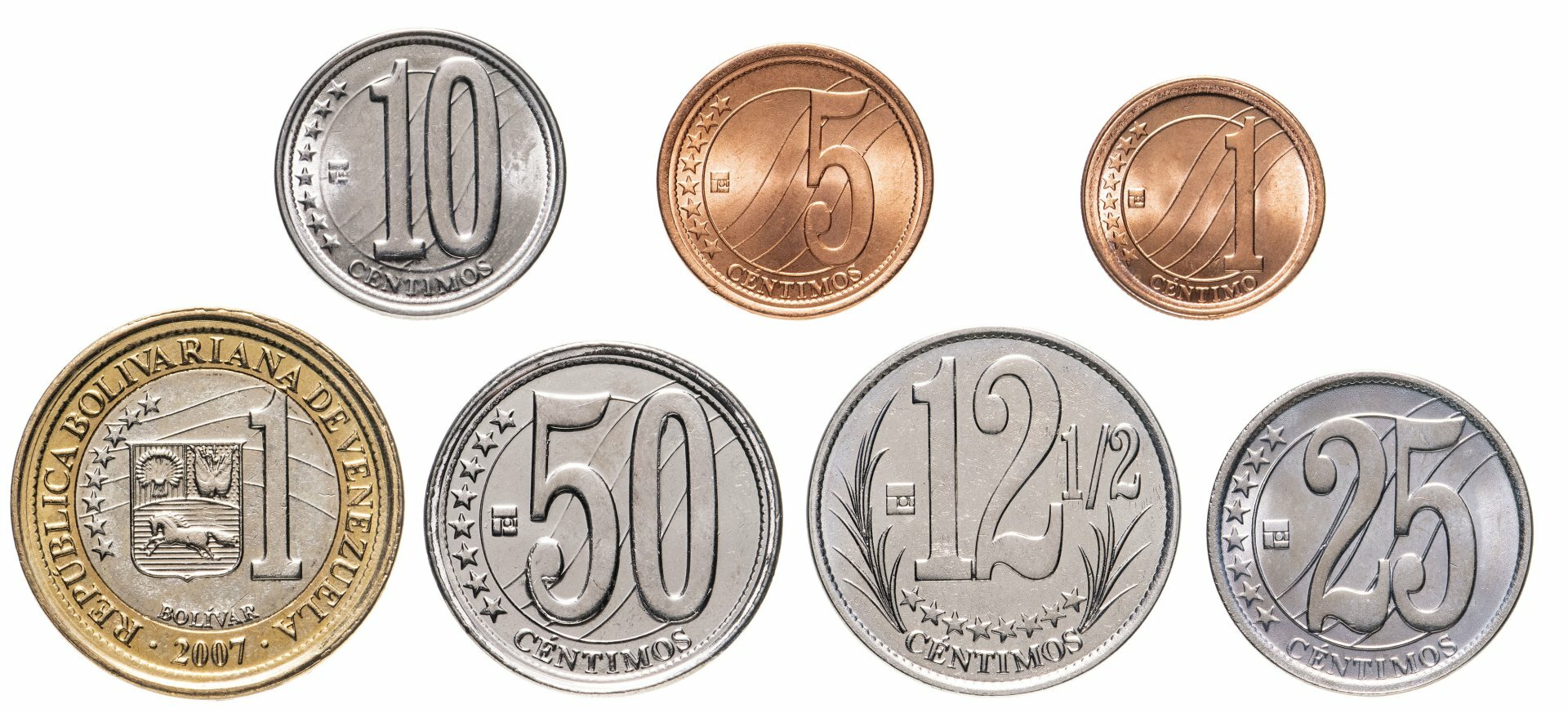 Венесуэла набор монет 7 шт 2007 год, Другой, в сохранности UNC