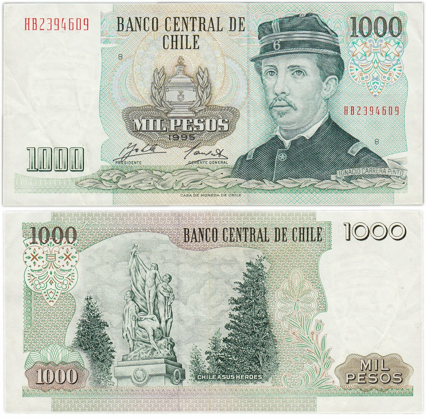 Чили 1000 песо 1995 Pick 154 f