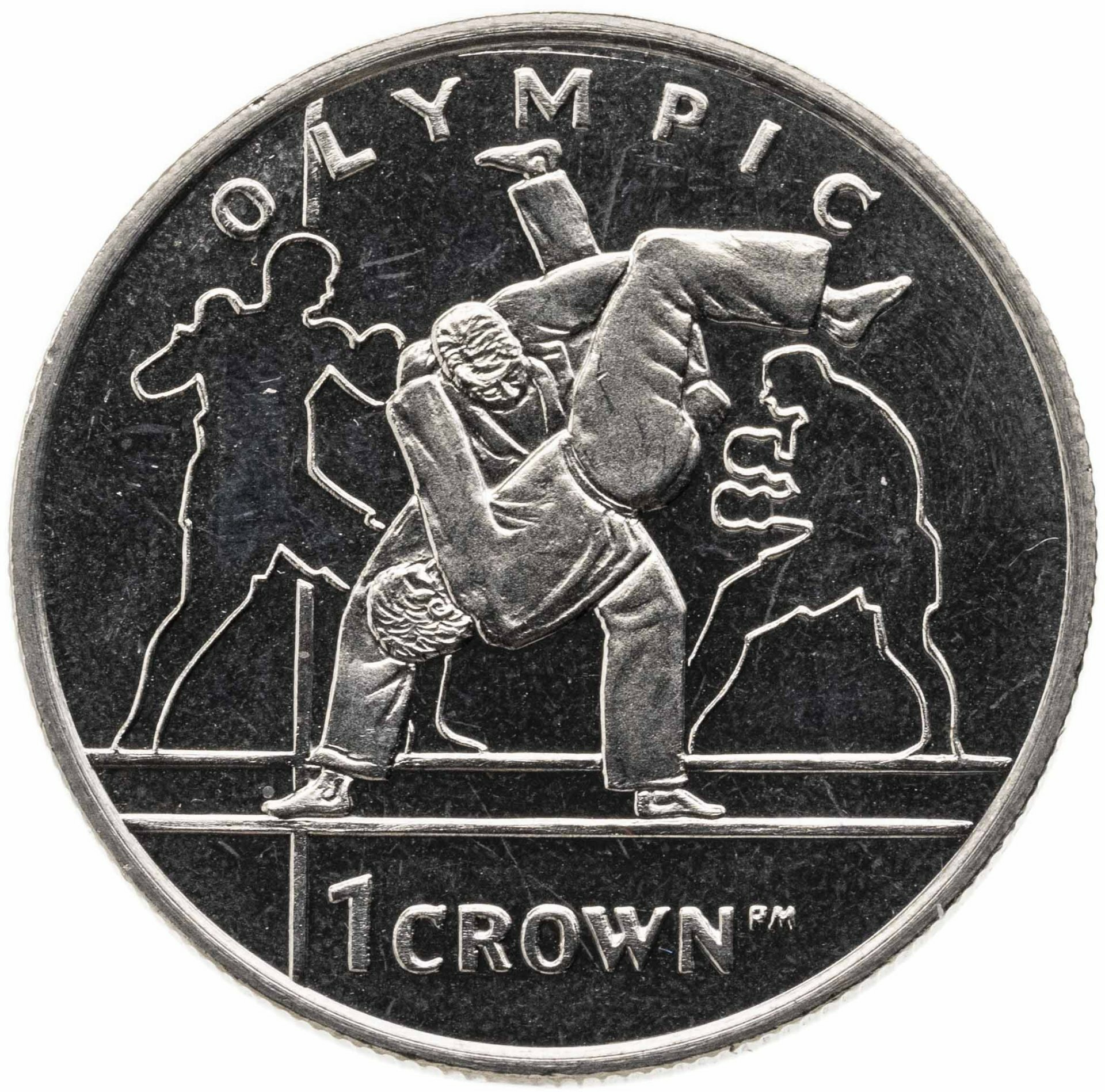 Остров Мэн 1 крона crown 2012 "XXX летние Олимпийские Игры, Лондон 2012 - Дзюдо", Мельхиор медь-никель, в сохранности UNC