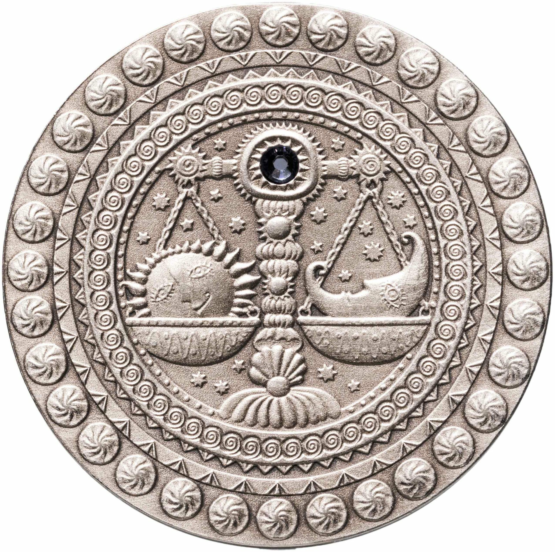 Беларусь 20 рублей 2009 "Знак зодиака - весы", Серебро 925, в сохранности AU