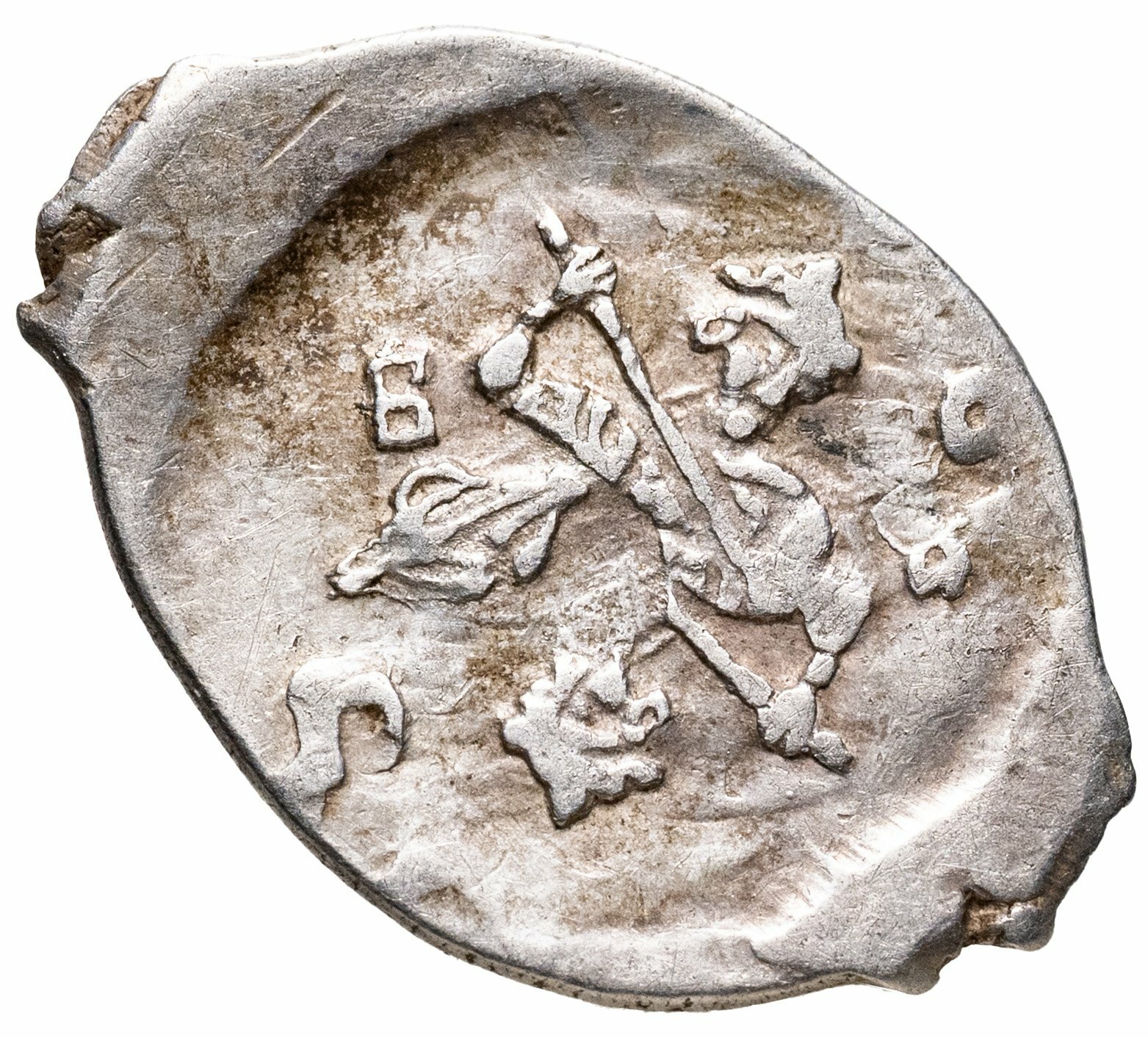 Борис Годунов Копейка брак двойной удар, Серебро, в сохранности XF