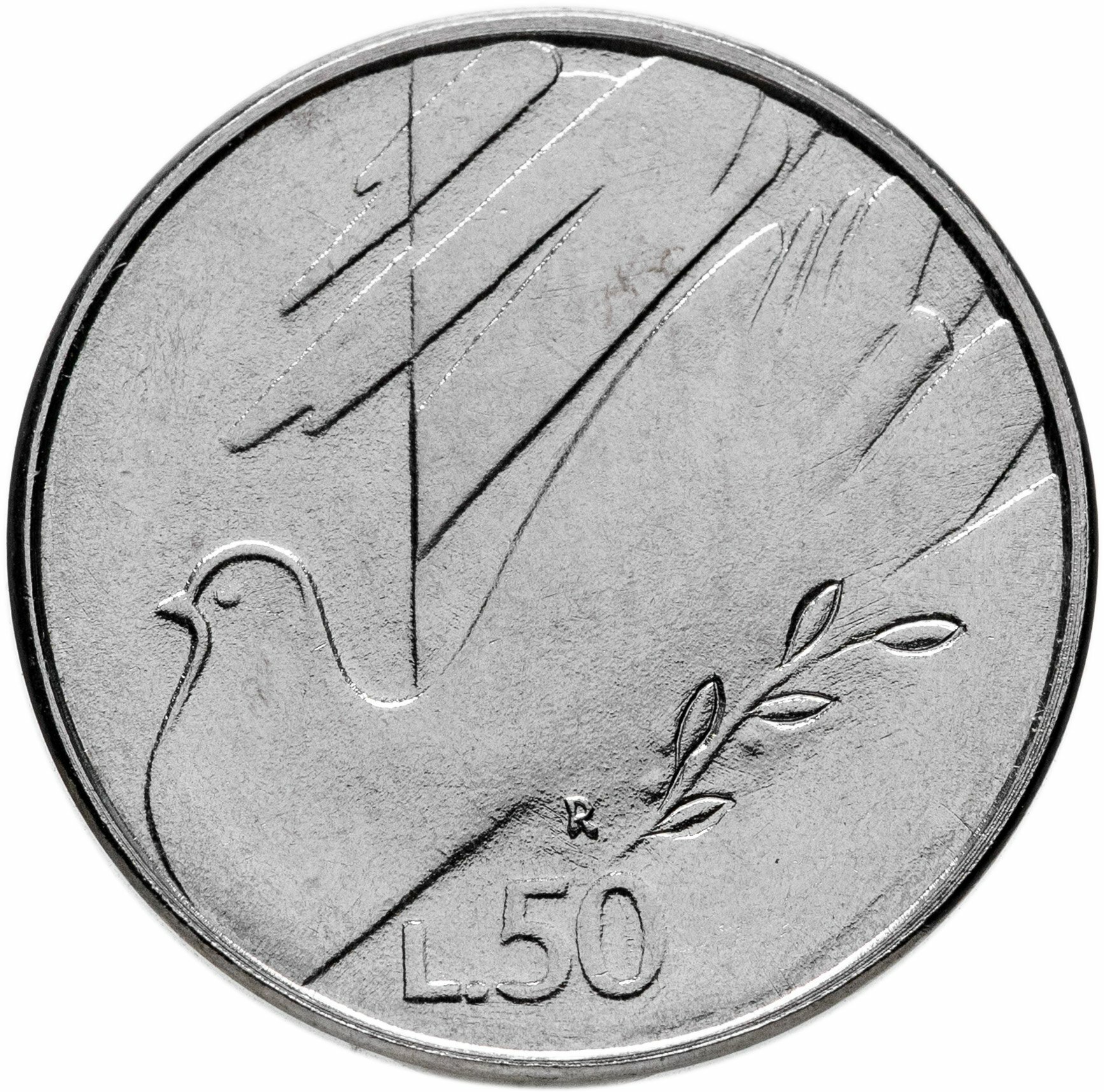 Сан-Марино 50 лир lire 1990 "Шестнадцать веков истории", Сталь, в сохранности UNC