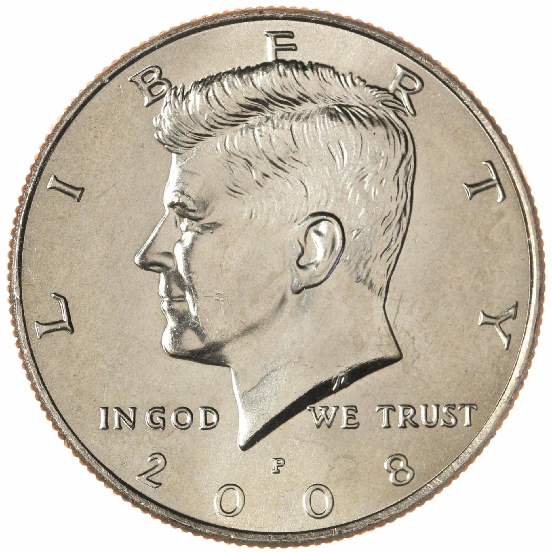 США 50 центов 1/2 доллара, half dollar 2008 P Kennedy Half Dollar Кеннеди знак монетного двора "P" - Филадельфия, Медь, в сохранности UNC