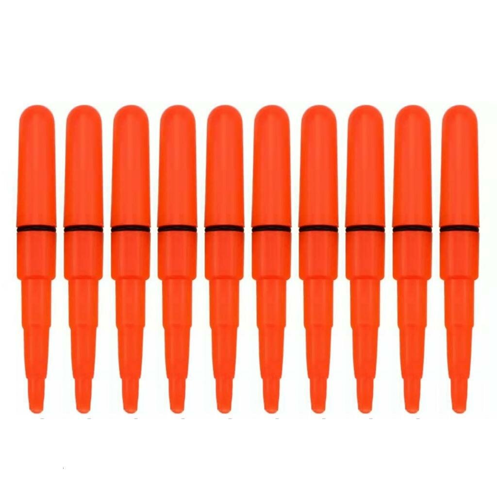 Светодиодный светящийся кончик удилища для ночной рыбалки, 10 шт, Круглая головка красного цвета