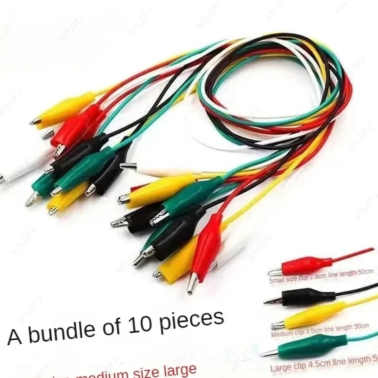 Зажимы "крокодил" 50 см, 10 шт, Large-10pcs