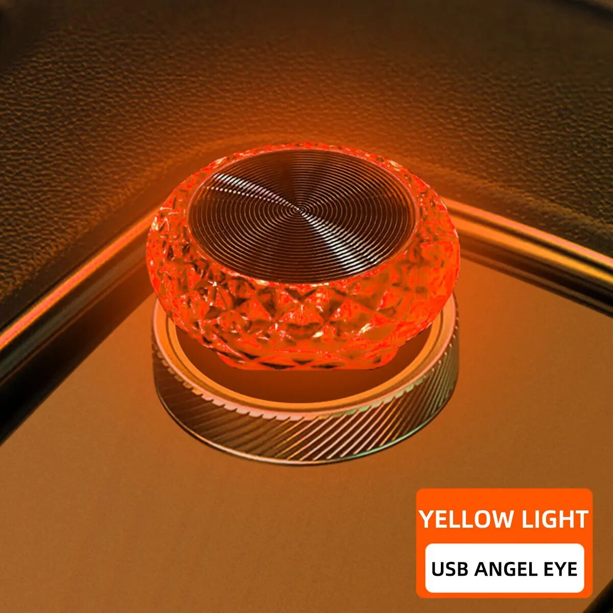 USB Angel Eye, желтый свет, декоративная лампа для авто