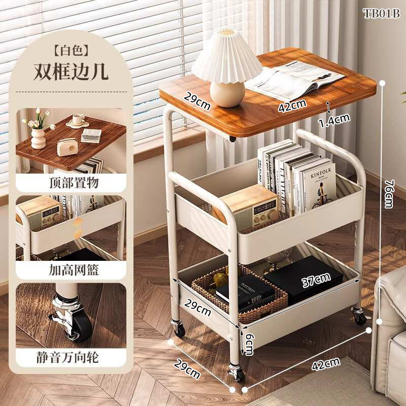 Мобильный маленький столик для кухни, утолщенный многослойный стеллаж для хранения, простой стеллаж для закусок, маленькая тележка для общежития и арендного дома