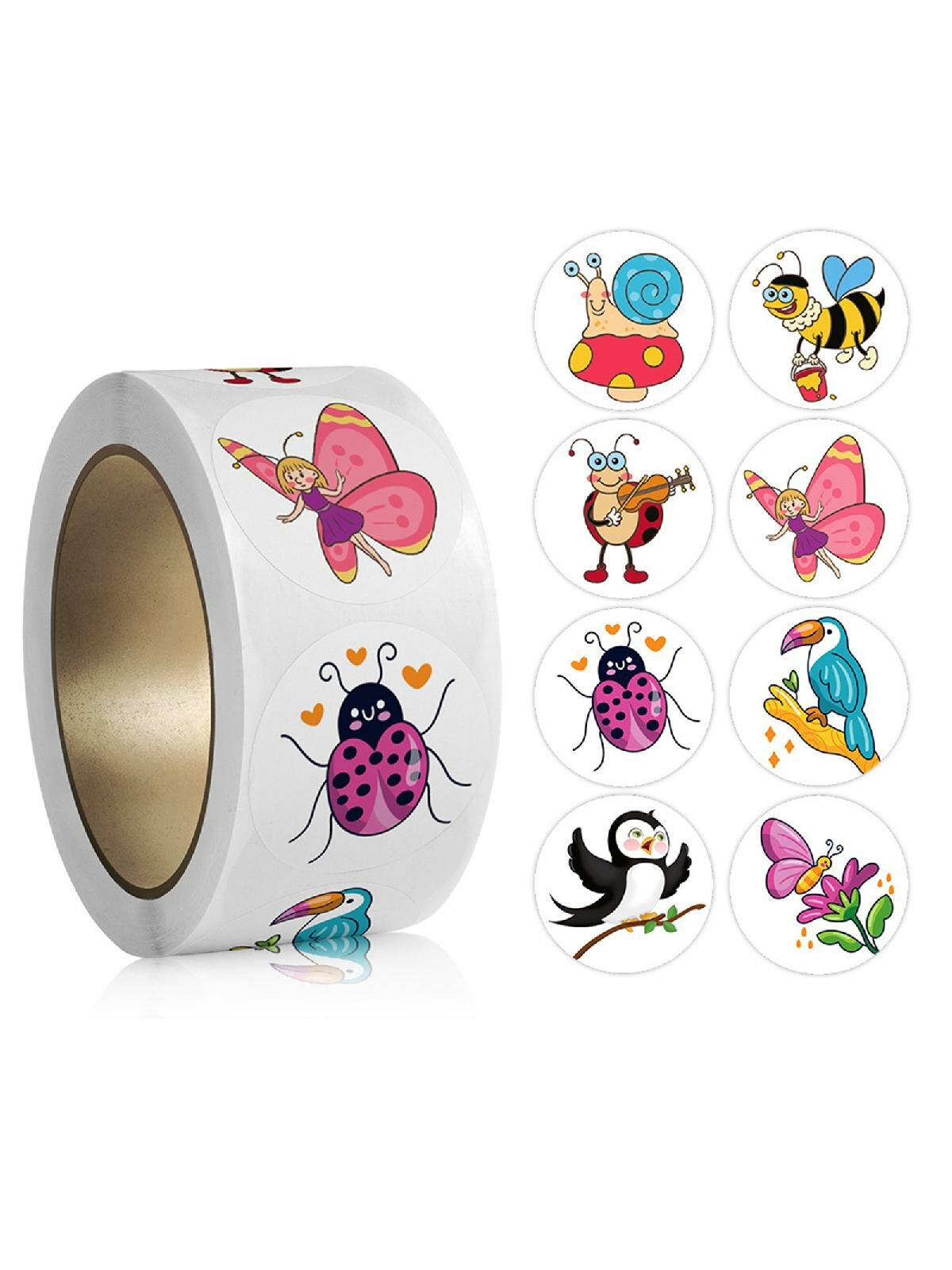 500 Шт/Рулон Детские Награды Наклейки Животных Наклейки Мультфильм Наклейки Насекомых
