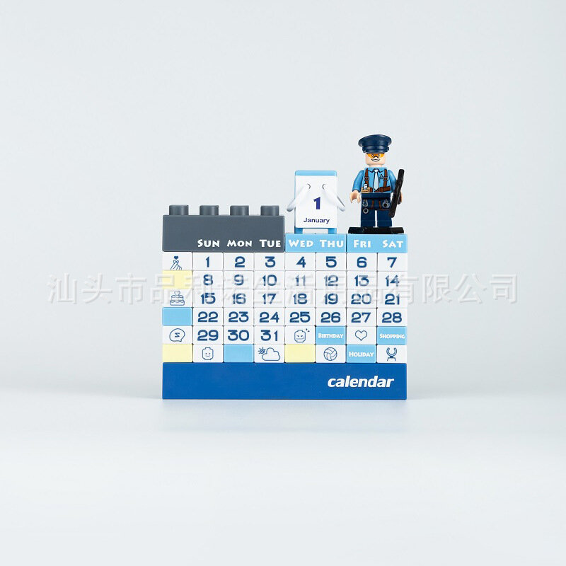 Календарь на столе с вечным календарем из строительных блоков, креативный простой DIY настольный календарь, корпоративный рекламный подарок, оптовая продажа с логотипом