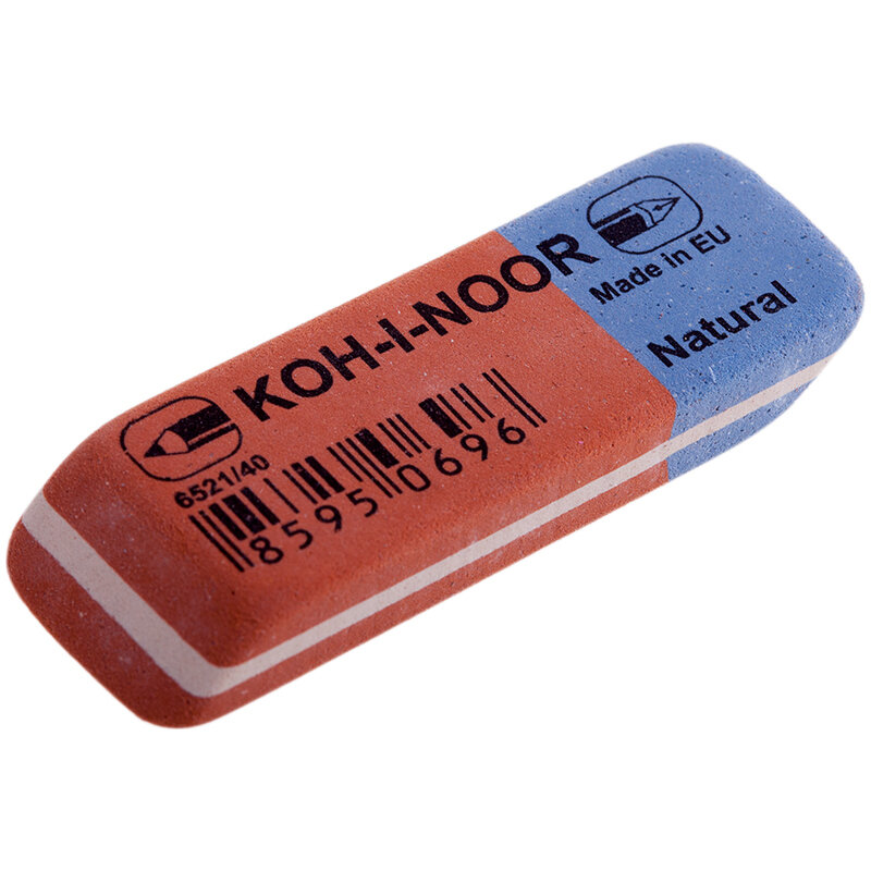 40 шт. Ластик Koh-I-Noor "Blue Star" 40, скошенный, комбинированный, натуральный каучук, 57*19,5*8мм