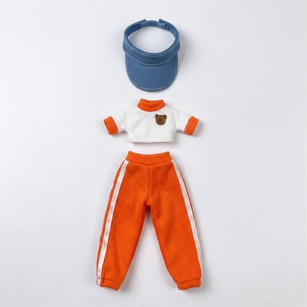 Винтажное платье для куклы 30 см Cloth Оранжевый, Style 14
