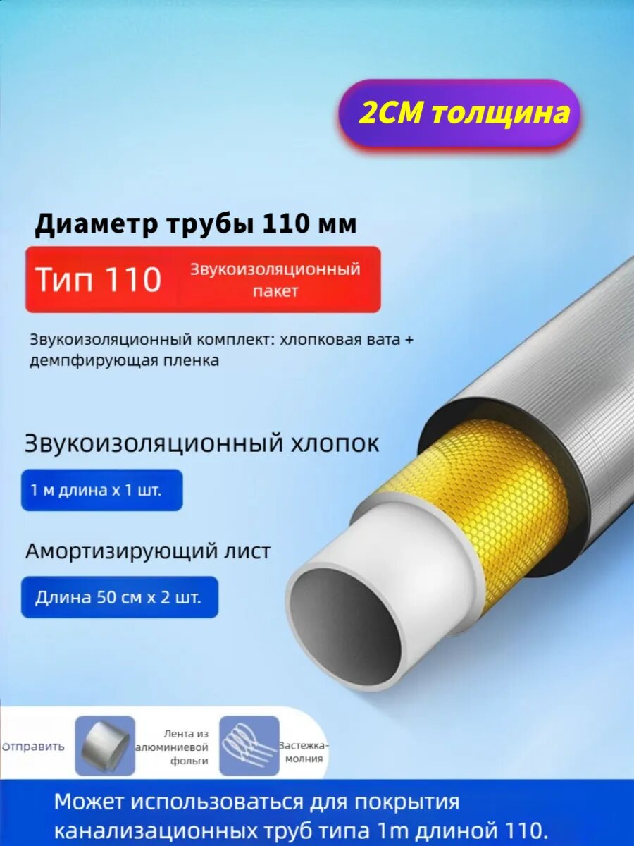 Звукоизоляционный материал, для водопроводных труб, самоклеящийся