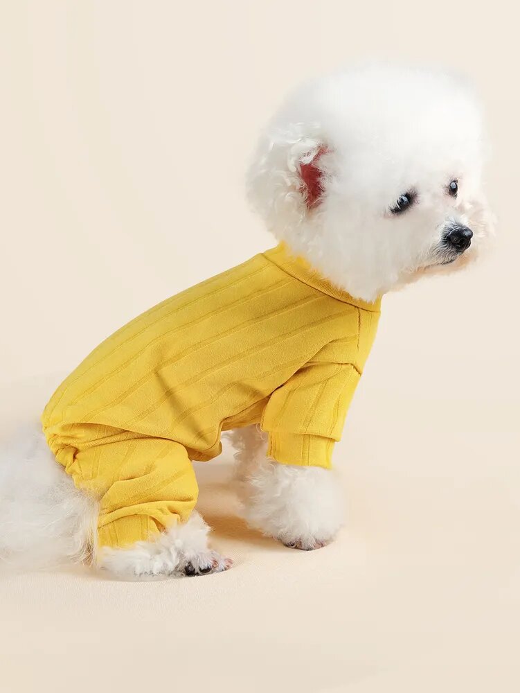 Полосатый четырехногий костюм, LUCKY DOG, желтый, домашних собак можно носить, высококачественная ткань, удобная и мягкая