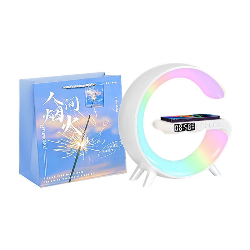 Ночная лампа унисекс AIBAASAA Ambient Lights Multicolor N69 мультицветная с беспроводной зарядкой для телефона