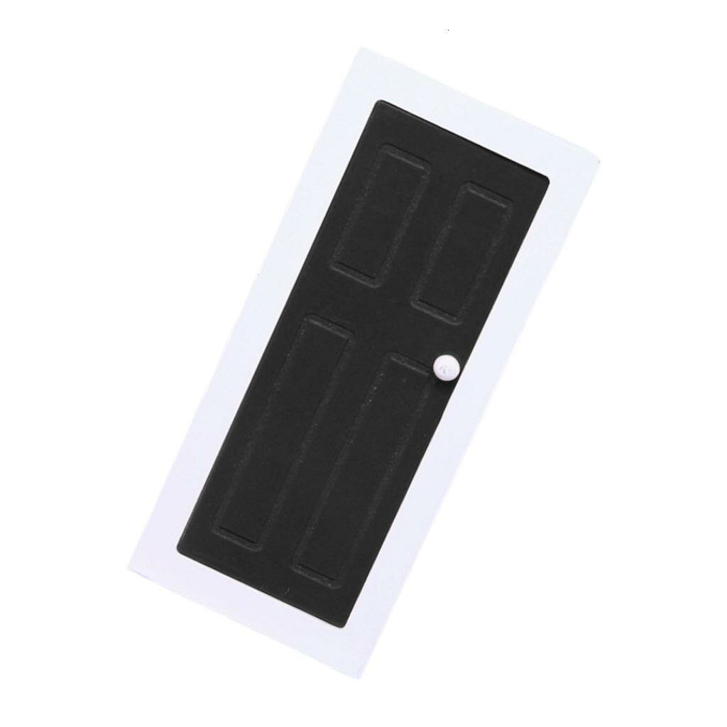 Винтажная чёрная деревянная раздвижная дверь для кукольных домиков, Черный