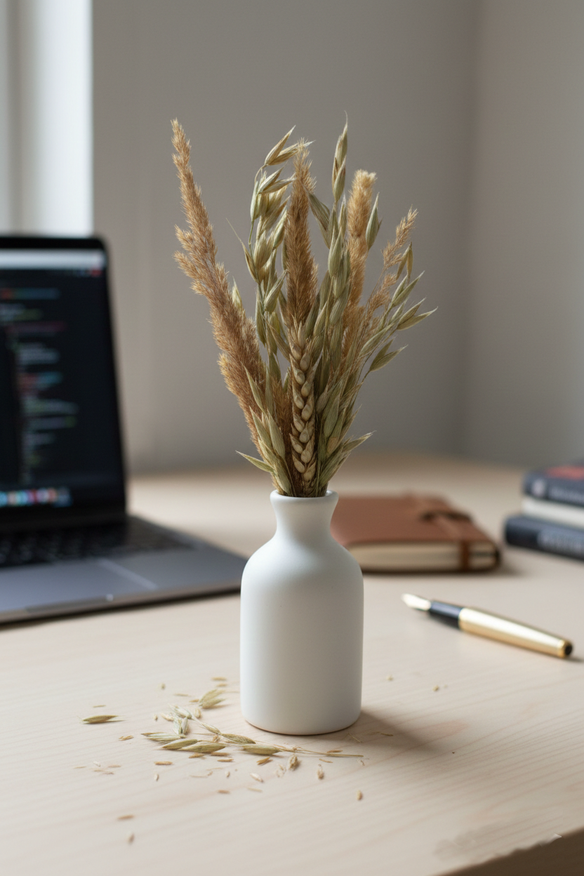 Букет сухоцветов Fiori Storie "Мини", для декора, высота 15 см, бежевый