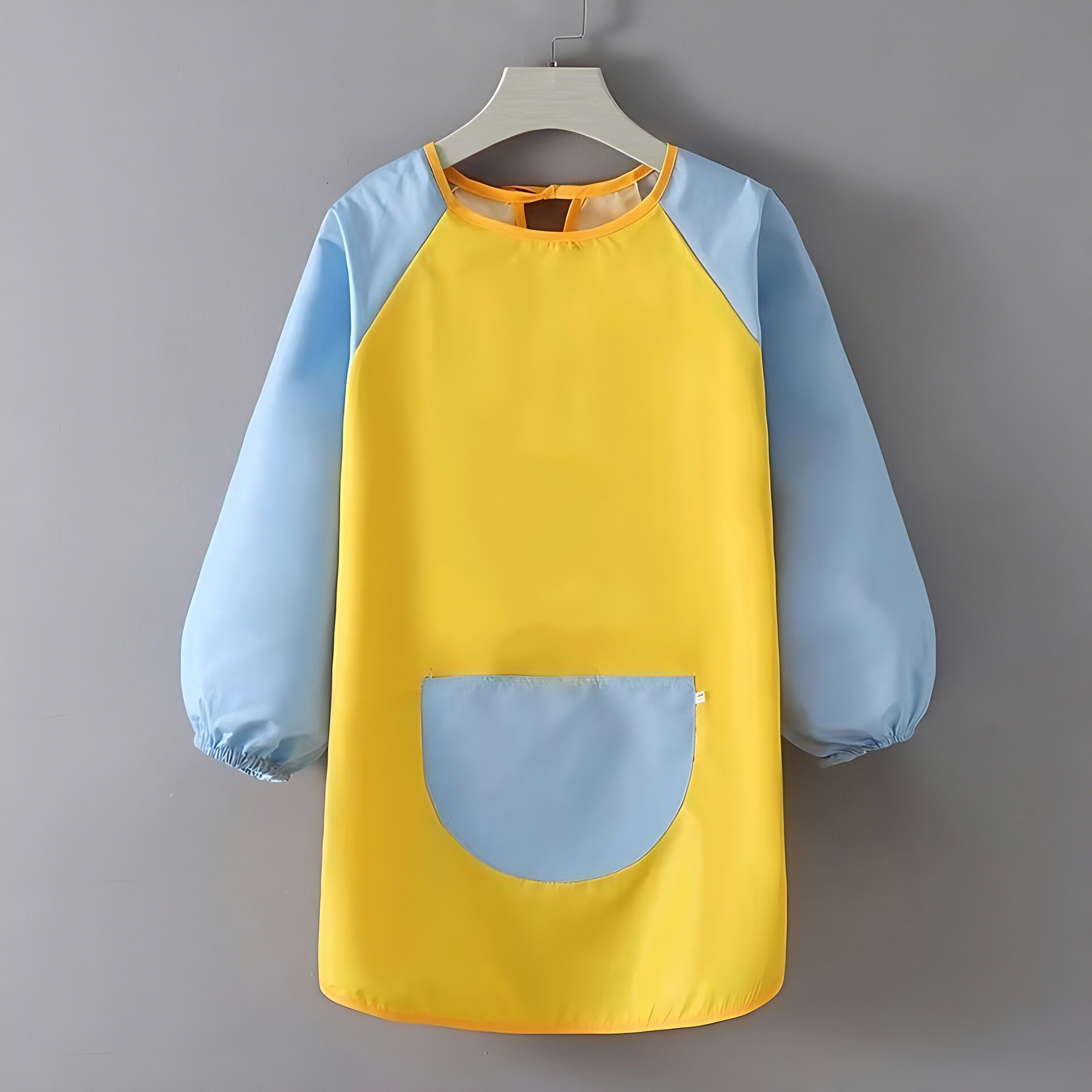 Детский фартук для рисования, водонепроницаемый и устойчивый к пятнам халат с длинными рукавами, одежда для детского сада, защитная одежда с индивидуальным принтом для еды.