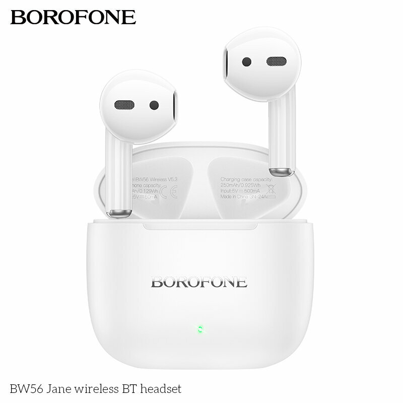 Наушники BOROFONE BW56, Bluetooth 5.3, беспроводные, спортивные, белая