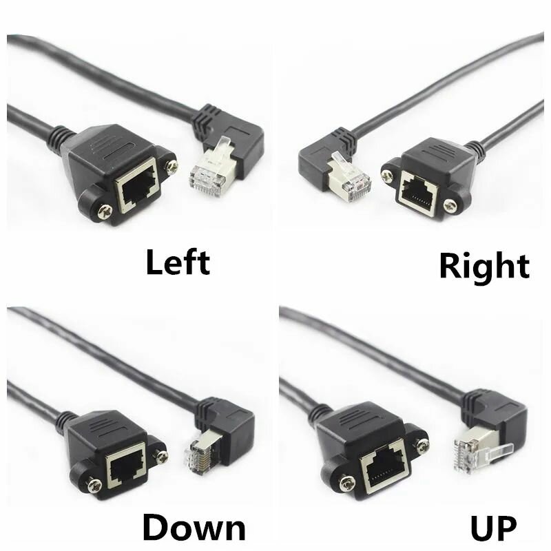 Сетевой удлинительный кабель Ethernet LAN, вверх вниз, вправо, влево, под углом 90 градусов, 8P8C FTP STP UTP Cat5 RJ45 с винтом