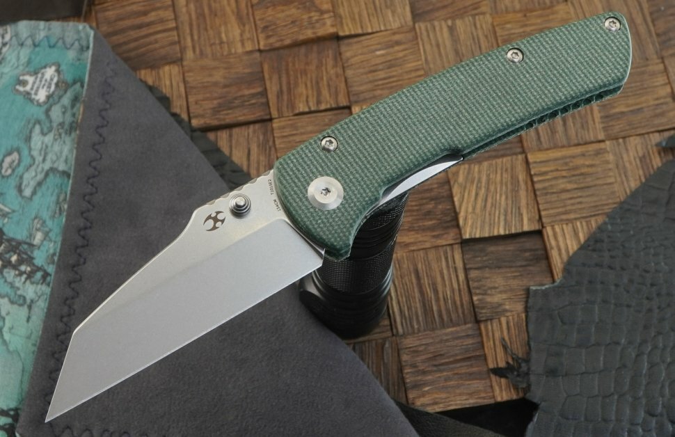 Складной нож Kansept Knives Main Street, сталь 154CM, SW, рукоять зеленая микарта