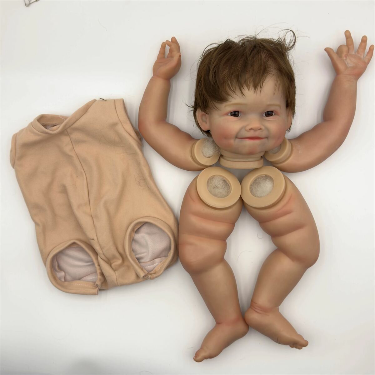 NPK 24 дюйма/60 см в натуральную величину, как незаконченный набор для куклы Реборн, уже окрашенный в разобранном виде, с волосами, сшитыми вручную