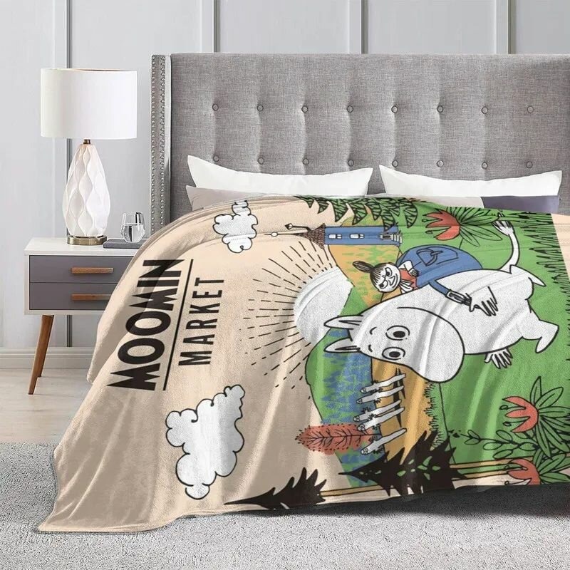Плед с фотопринтом Moomin Пледы Муми-тролли , Фланель, 150 см х 100 см
