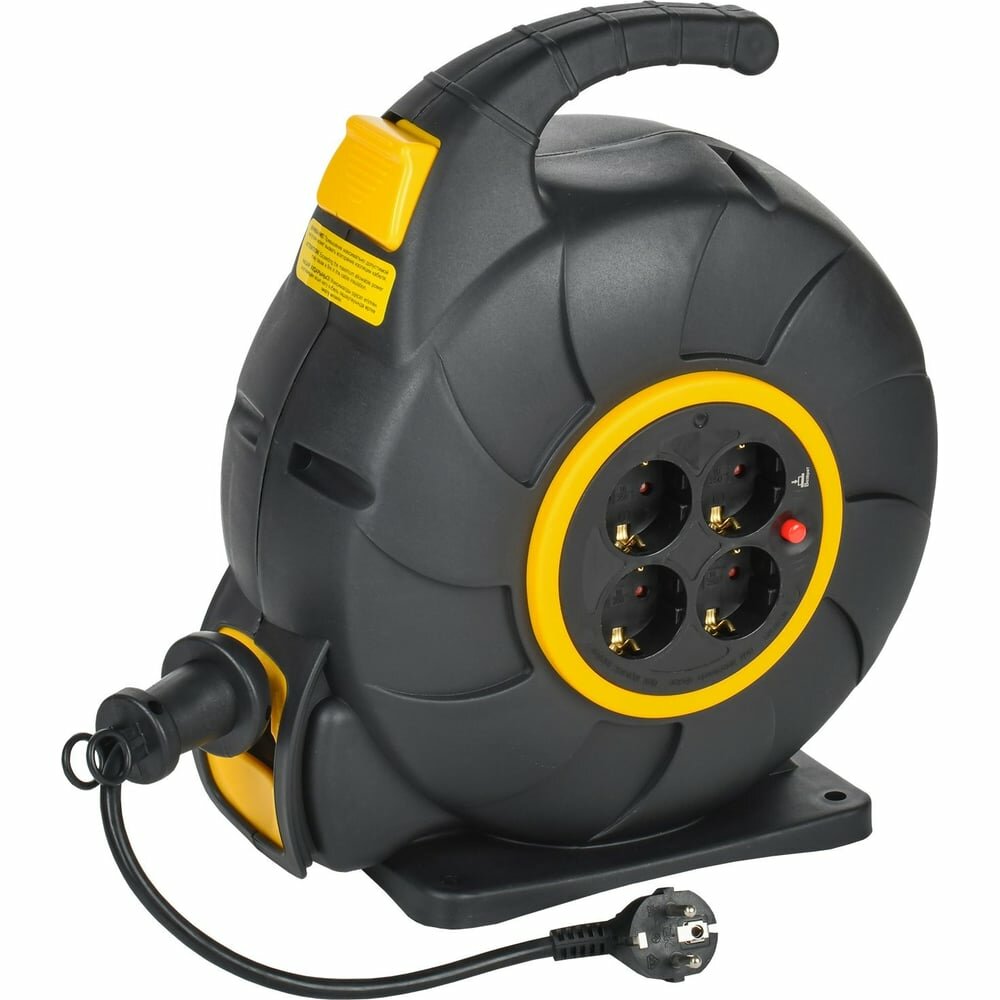 Удлинитель IEK Twist катушка ук20 4места, 2p+pe/20м, 3x1,5мм2, автосмотка TW-KP27-16-04-20