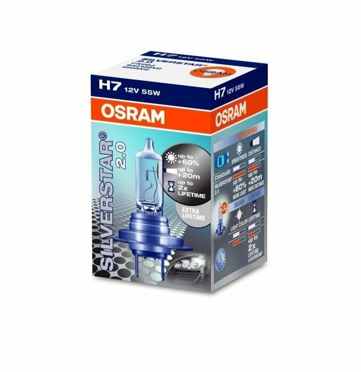 Лампа SILVERSTAR 12V H7 55W PX26d (картонная коробка) (1 шт.)