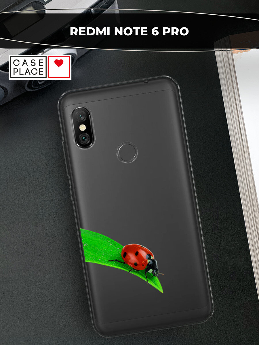 Чехол на Xiaomi Redmi Note 6 Pro / Сяоми Редми Нот 6 Про с принтом На счастье, прозрачный