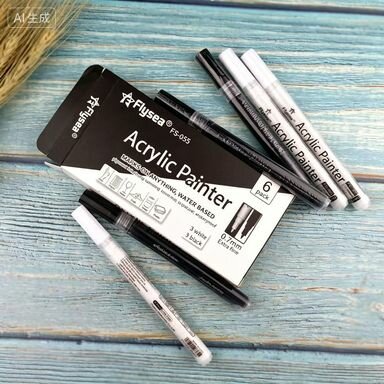 Flysea Набор маркеров Акриловый, толщина: 0.7 мм, 6 шт. для каллиграфии