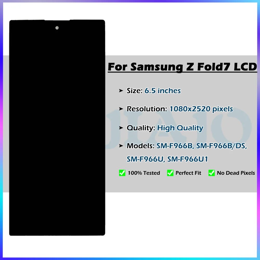 6,5-дюймовый AMOLED-дисплей для Samsung Z Fold7, сенсорный экран для Samsung Z Fold 7 SM-F966B, SM-F966B/DS, SM-F966U, F966, замена LCD-экрана