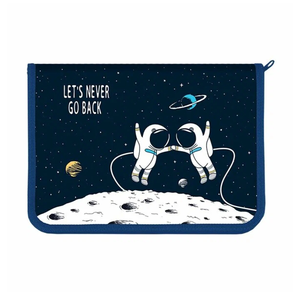Папка для труда А4 Schoolformat SPACE ADVENTURE синяя, пластик, полиэстер, молния, откидная планка
